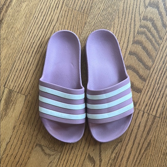adidas | Shoes | Adidas Purple And White Slide Sandals | Poshmark